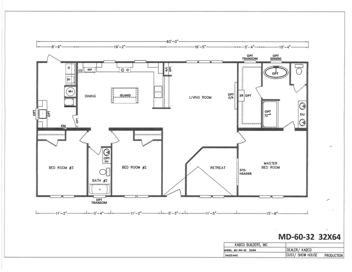 MD-60-32 Dakota • Kabco Builders